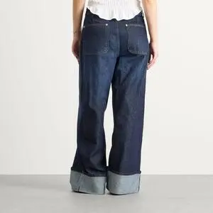 DAMSON MADDER Gigi Baggy Wide Turn Jeans - Indigo