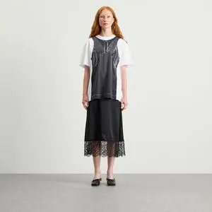 Simone Rocha Patchwork Satin Trompe L'oeil Print T-shirt