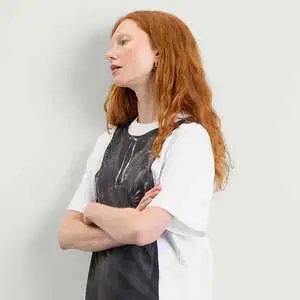 Simone Rocha Patchwork Satin Trompe L'oeil Print T-shirt