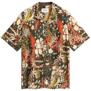 WAX LONDON Didcot Bold Stitch Vacation Shirt - Black/multi
