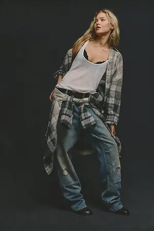We The Free Lexi Plaid Button-down Top - Forest Green