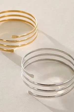Free People Twisted Arm Cuff At - Silver