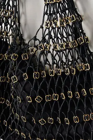 Free People Embellished Fringe Crochet Shoulder Bag