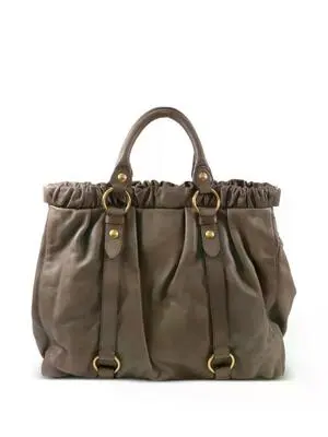 Miu Miu Leather Shoulder Bag With Ruched Detailing