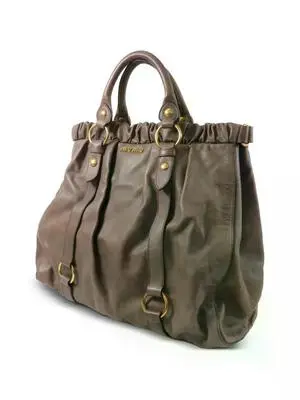 Miu Miu Leather Shoulder Bag With Ruched Detailing