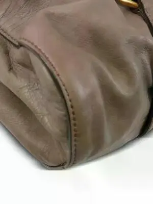 Miu Miu Leather Shoulder Bag With Ruched Detailing