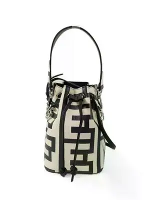 Fendi Mon Tresor Logo-print Bucket Bag - Black