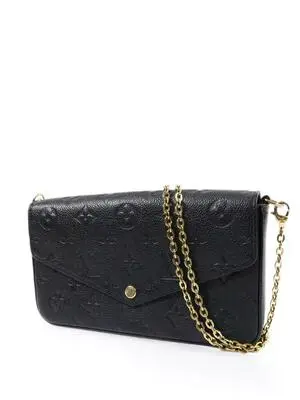 LOUIS VUITTON Monogram Empreinte Felicie Pochette Clutch Bag - Black