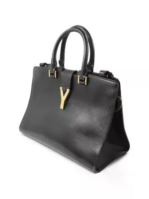 Saint Laurent Leather Cabas Chyc Two-way Handbag - Black