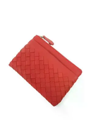 Bottega Veneta Intrecciato Leather Coin Purse - Red