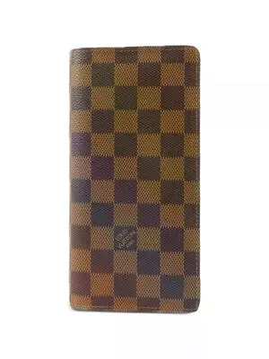 LOUIS VUITTON Damier Portefeuille Brazza Long Wallet - Brown