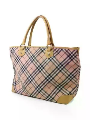 Burberry Check-pattern Canvas Tote Bag