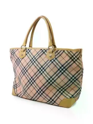 Burberry Check-pattern Canvas Tote Bag - Pink
