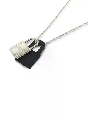 Hermès O'kelly Necklace With Dual Padlock Pendants - Silver