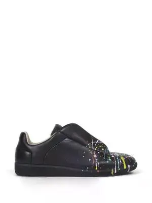 MAISON MARGIELA Future Paint-splatter Leather Sneakers - Black