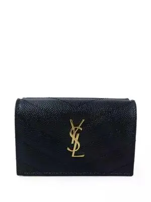 Saint Laurent Cassandre Quilted Wallet - Black