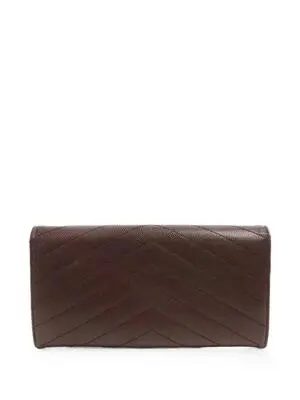 Saint Laurent Cassandre Quilted Wallet - Red