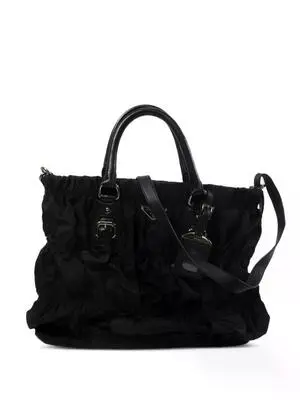 Prada Tessuto Gaufre Tote Bag - Black