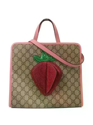 Gucci Strawberry-motif Gg Canvas Tote Bag - Neutrals