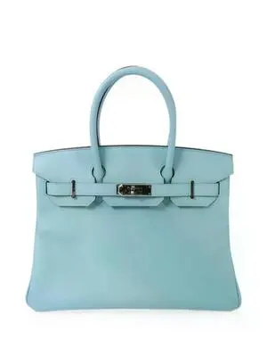 Hermès Birkin 30 Epsom Leather Satchel Bag - Blue