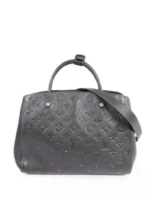 LOUIS VUITTON Bb Montaigne Monogram Empreinte Tote Bag - Black
