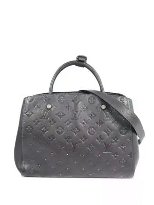 LOUIS VUITTON Bb Montaigne Monogram Empreinte Tote Bag - Black
