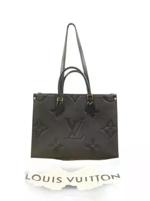 LOUIS VUITTON Mm Onthego Monogram Empreinte Leather Tote Bag - Black