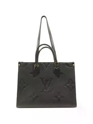 LOUIS VUITTON Mm Onthego Monogram Empreinte Leather Tote Bag - Black