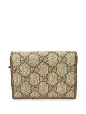 Gucci Horsebit 1955 Gg Canvas Wallet - Neutrals