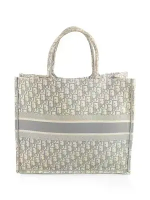 Dior Large Book Tote Oblique Tote Bag - Grey