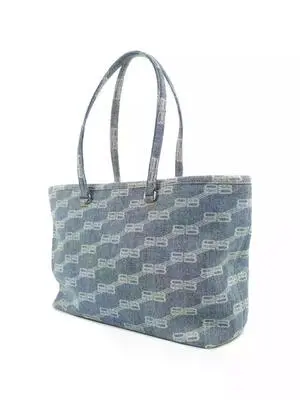 Balenciaga Bb Signature Monogram Print Tote Bag - Blue