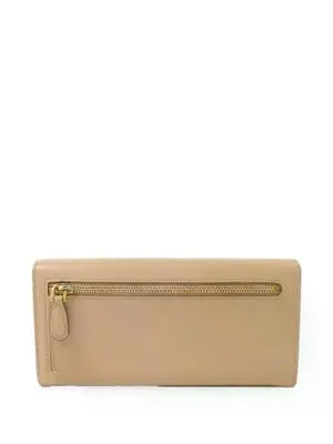 Prada Logo-plaque Leather Wallet - Neutrals