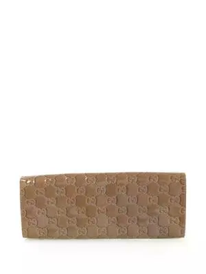 Gucci Gg Patent Calf Leather Clutch Bag - Neutrals