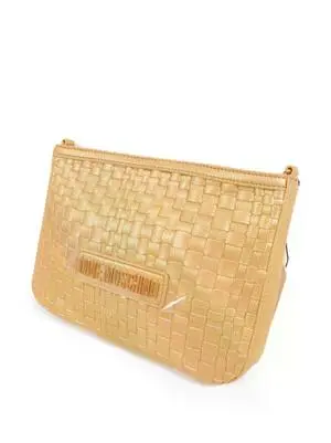 Moschino Plaque Woven Crossbody Bag