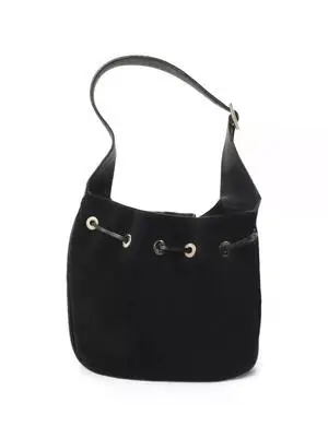 Gucci Eyelet Drawstring Shoulder Bag - Black