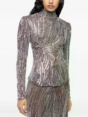 Rabanne Sequin-embellished Top - Silver
