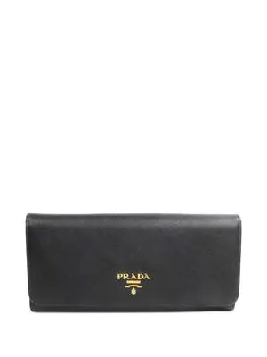 Prada Logo-plaque Wallet - Black