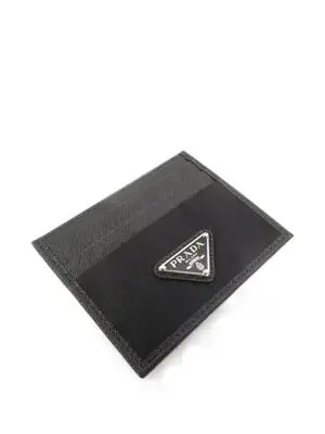 Prada Re-nylon Saffiano Leather Card Holder