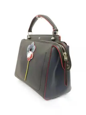 Fendi Dotcom Floral-appliqué Tote Bag - Black