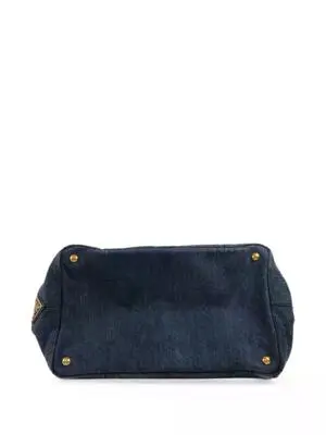 Prada Denim Logo-print Tote Bag