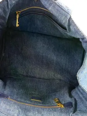 Prada Denim Logo-print Tote Bag