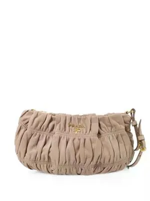 Prada Gaufre Wristlet Clutch Bag - Neutrals
