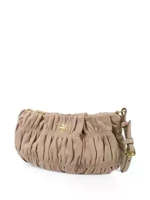 Prada Gaufre Wristlet Clutch Bag - Neutrals