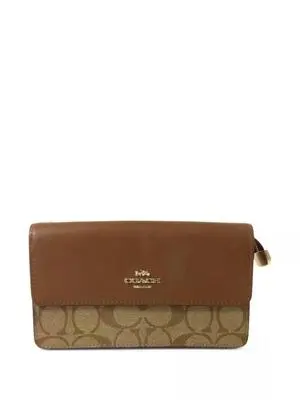 COACH VINTAGE Monogram Print Clutch Bag - Brown