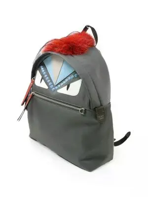 Fendi Monster Fur-trim Backpack