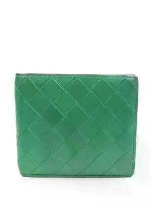 Bottega Veneta Intrecciato Leather Wallet - Green