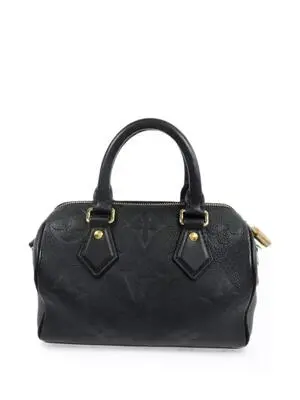 LOUIS VUITTON Monogram Empreinte Speedy Bandouliere Tote Bag - Black