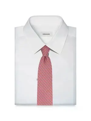 FERRAGAMO Gancini-print Silk Tie