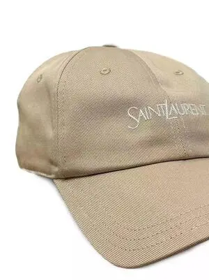 Saint Laurent Logo Cap In Cotton Gabardine