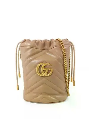 Gucci Gg Marmont Mini Bucket Bag - Neutrals